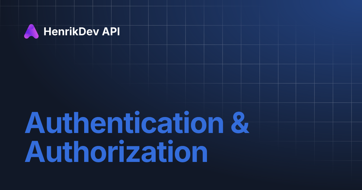 Authentication And Authorization Henrikdev Api